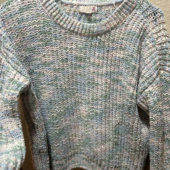 SO | Sweaters | Womens Multicolor Knit Cropped Sweater | Poshmark